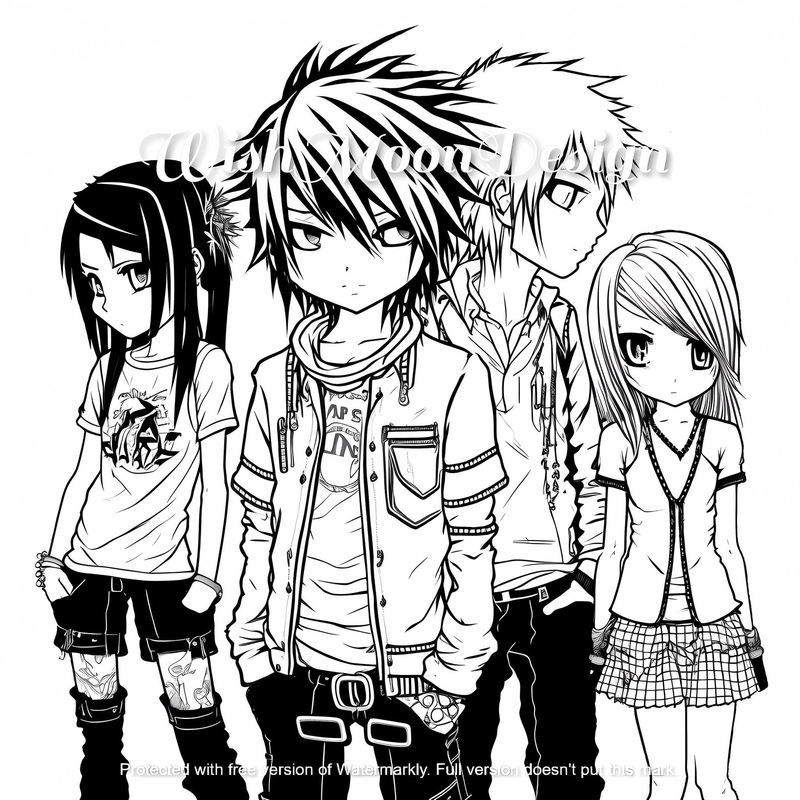 25 Emo Style Meets Art Therapy Coloring Book, Emotional Expression ...