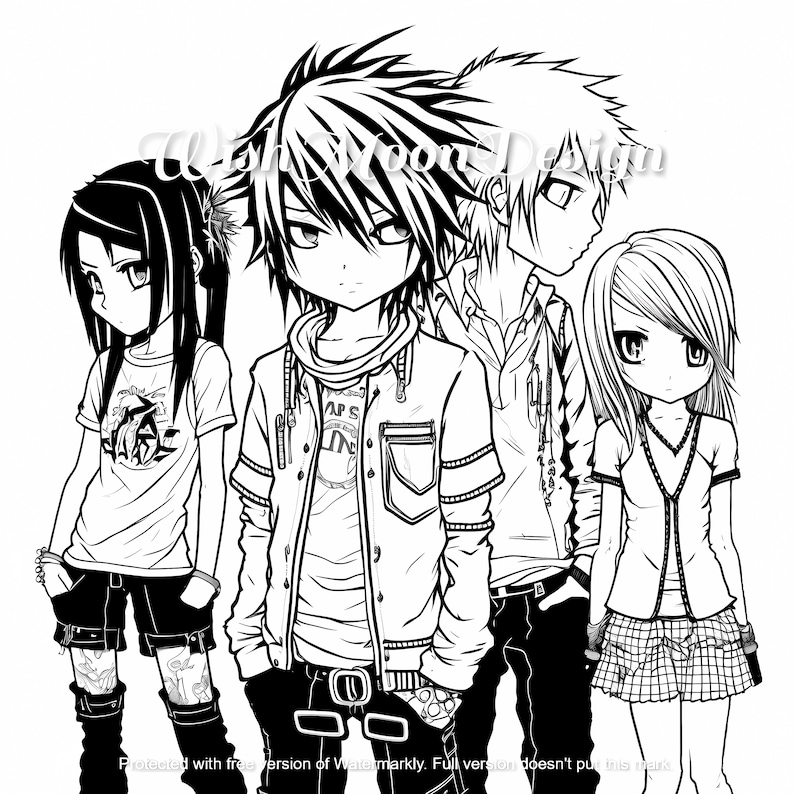 25 Emo Style Meets Art Therapy Coloring Book, Emotional Expression ...