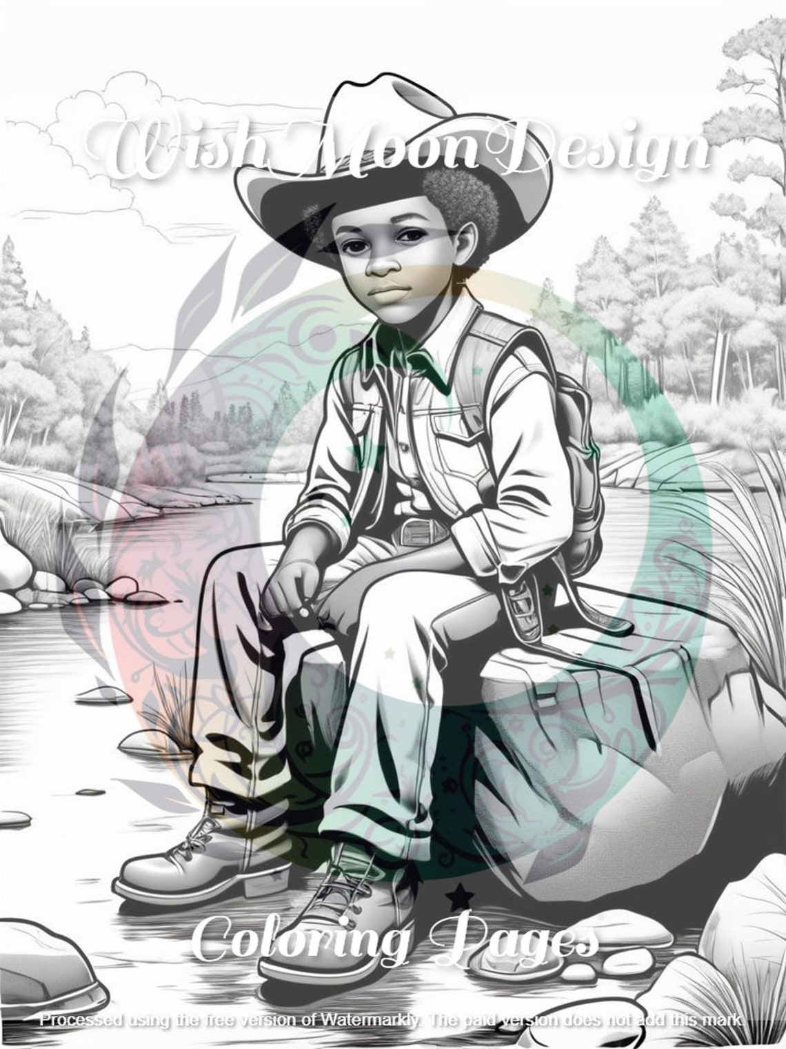 Young Black Cowboys Coloring Pages | Afro | Adventure Cowboy ...