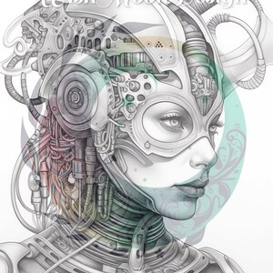 10 Cyborg Women Coloring Pages, Synthetic Female, Sci-fi Art, Fashion ...