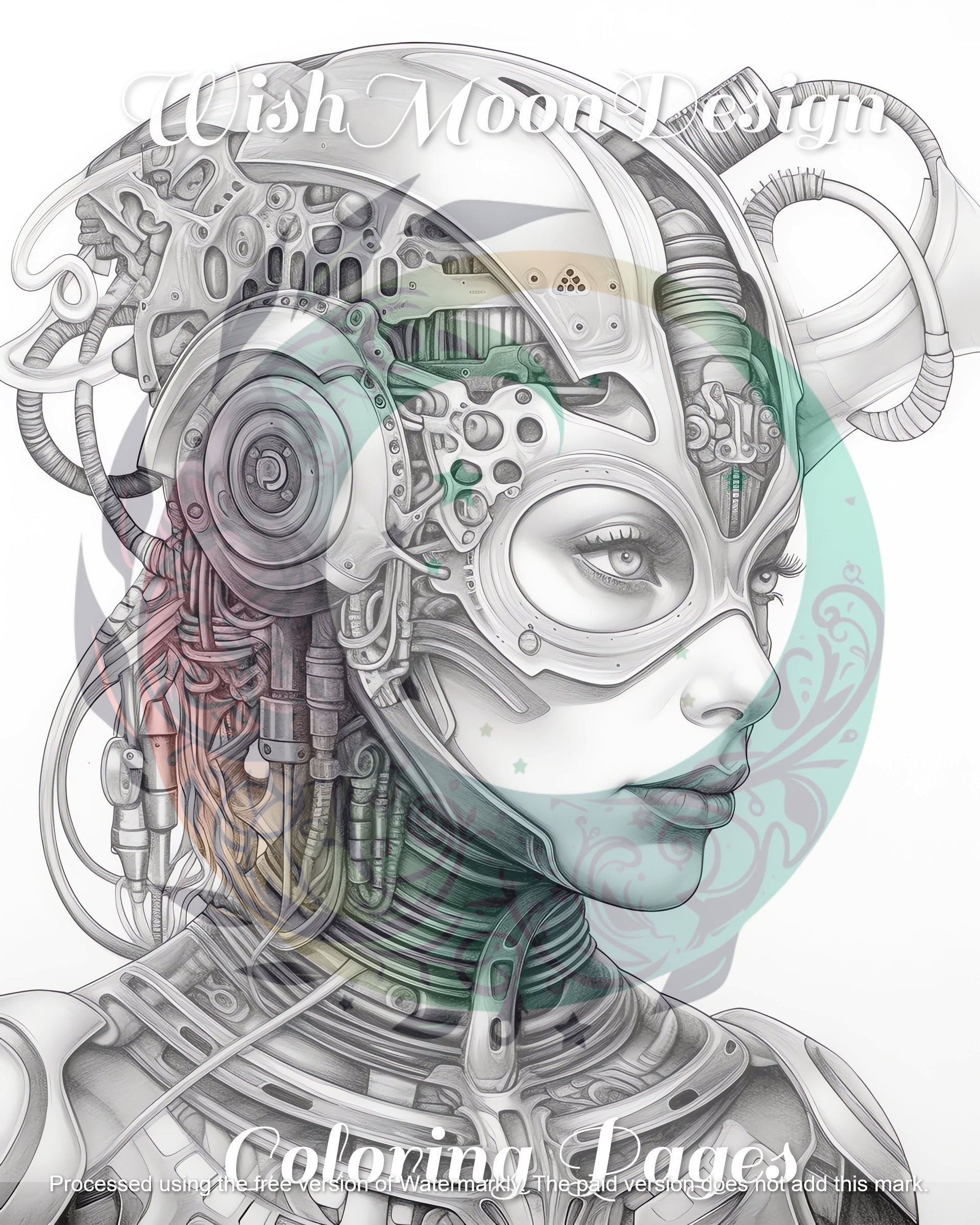 10 Cyborg Women Coloring Pages, Synthetic Female, Sci-fi Art, Fashion ...