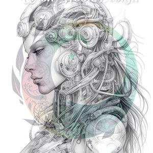 10 Cyborg Women Coloring Pages, Synthetic Female, Sci-fi Art, Fashion ...