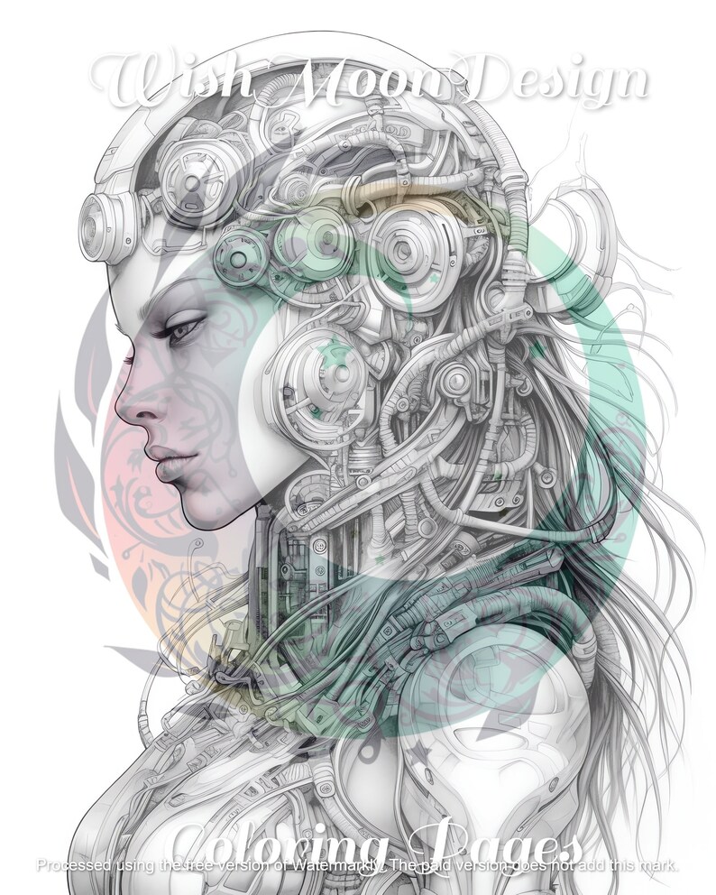 10 Cyborg Women Coloring Pages, Synthetic Female, Sci-fi Art, Fashion ...
