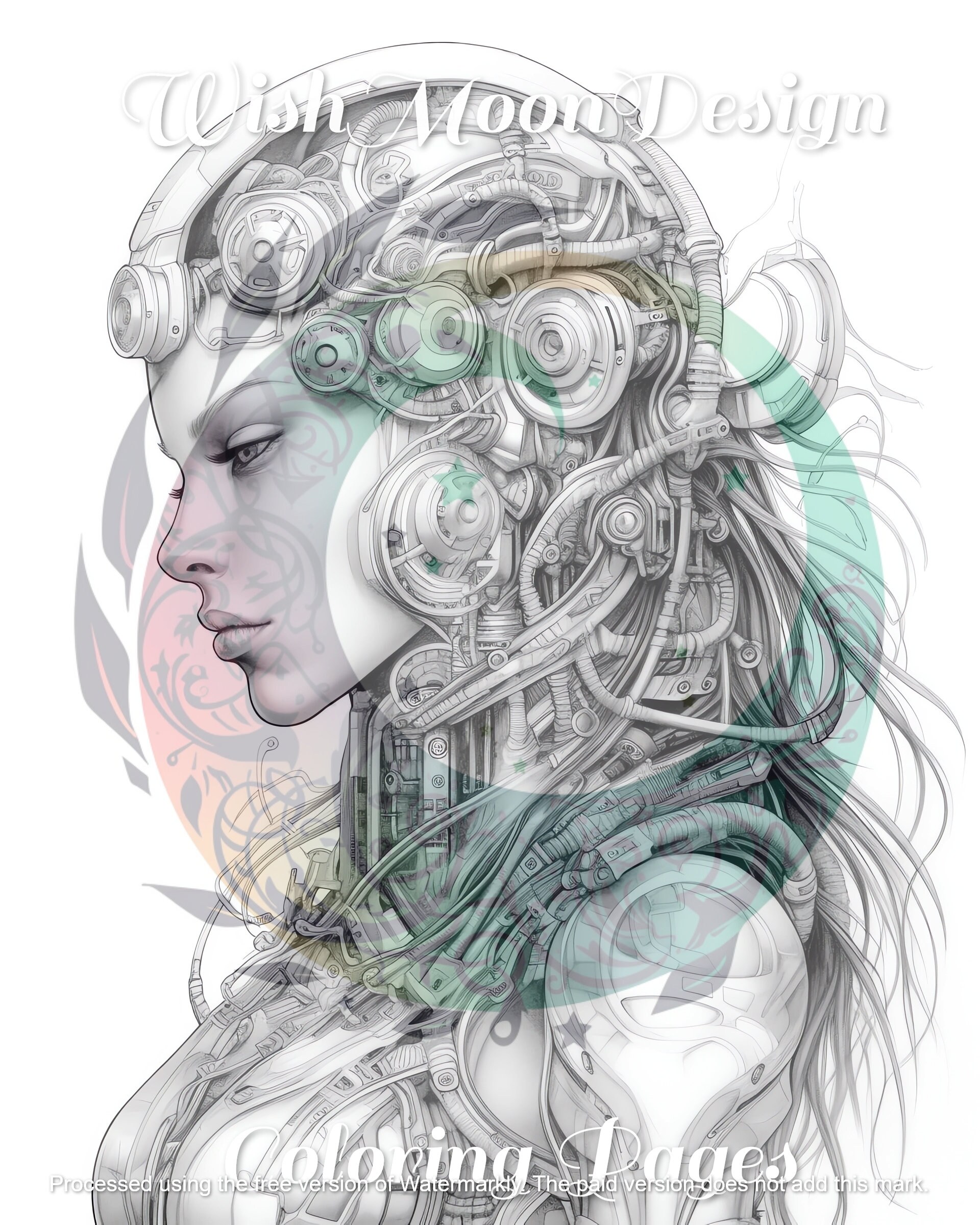 10 Cyborg Women Coloring Pages, Synthetic Female, Sci-fi Art, Fashion ...