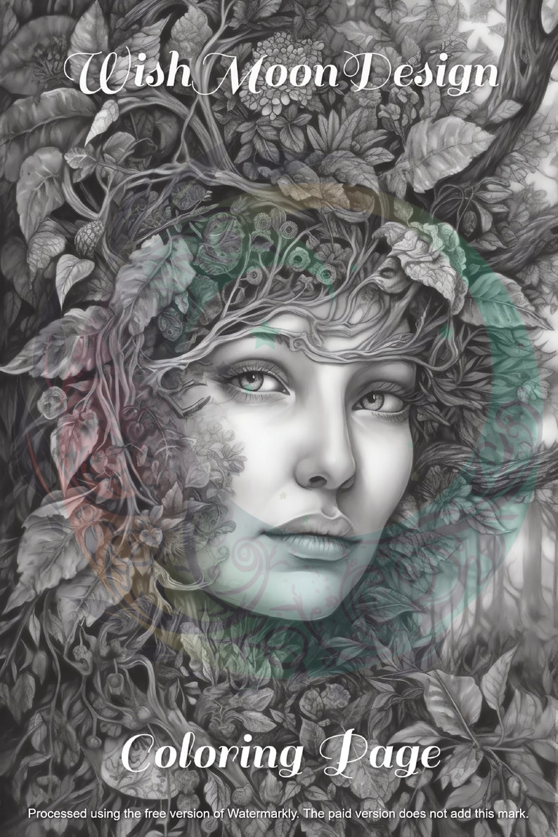 20 Forest Dryard Coloring Pages, Fantasy, Climber, Wild Face, Enchanted ...