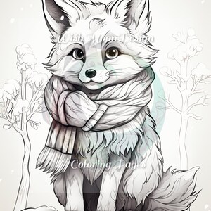 20 Winter Animals Coloring Book, Winter Wildlife, Snowflakes, Fantasy ...