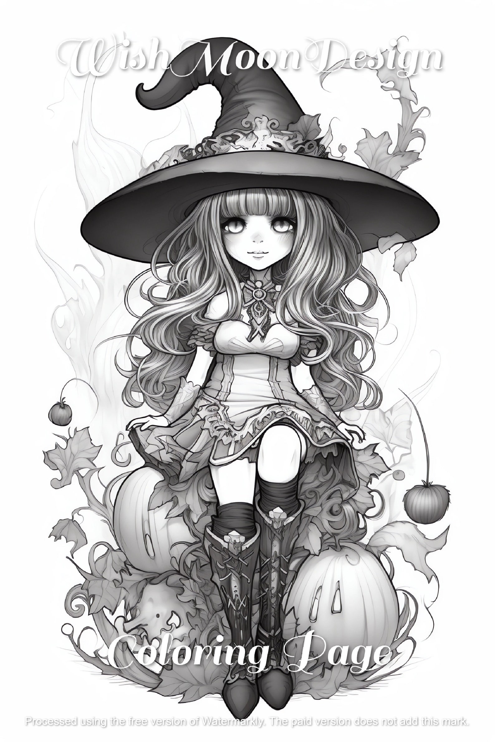 20 Chibi Witch Coloring Pages, Witches Hat, Spooky, Fantasy, Halloween ...