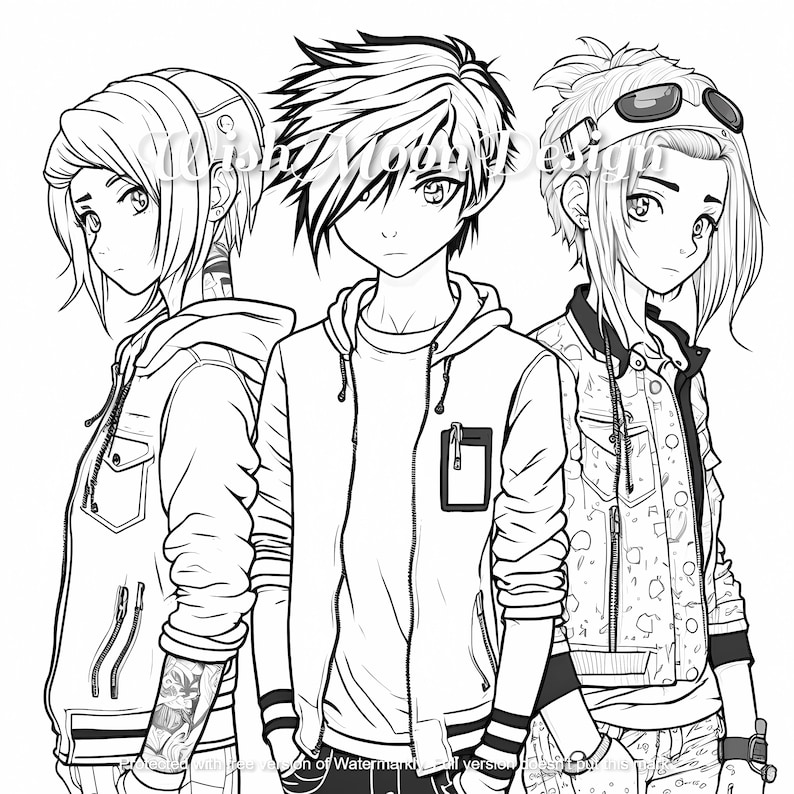 25 Emo Style Meets Art Therapy Coloring Book, Emotional Expression ...