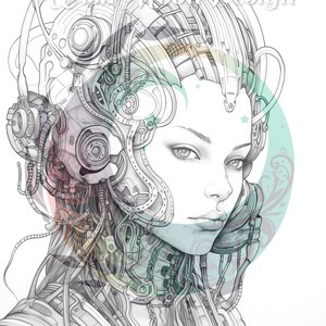 10 Cyborg Women Coloring Pages, Synthetic Female, Sci-fi Art, Fashion ...