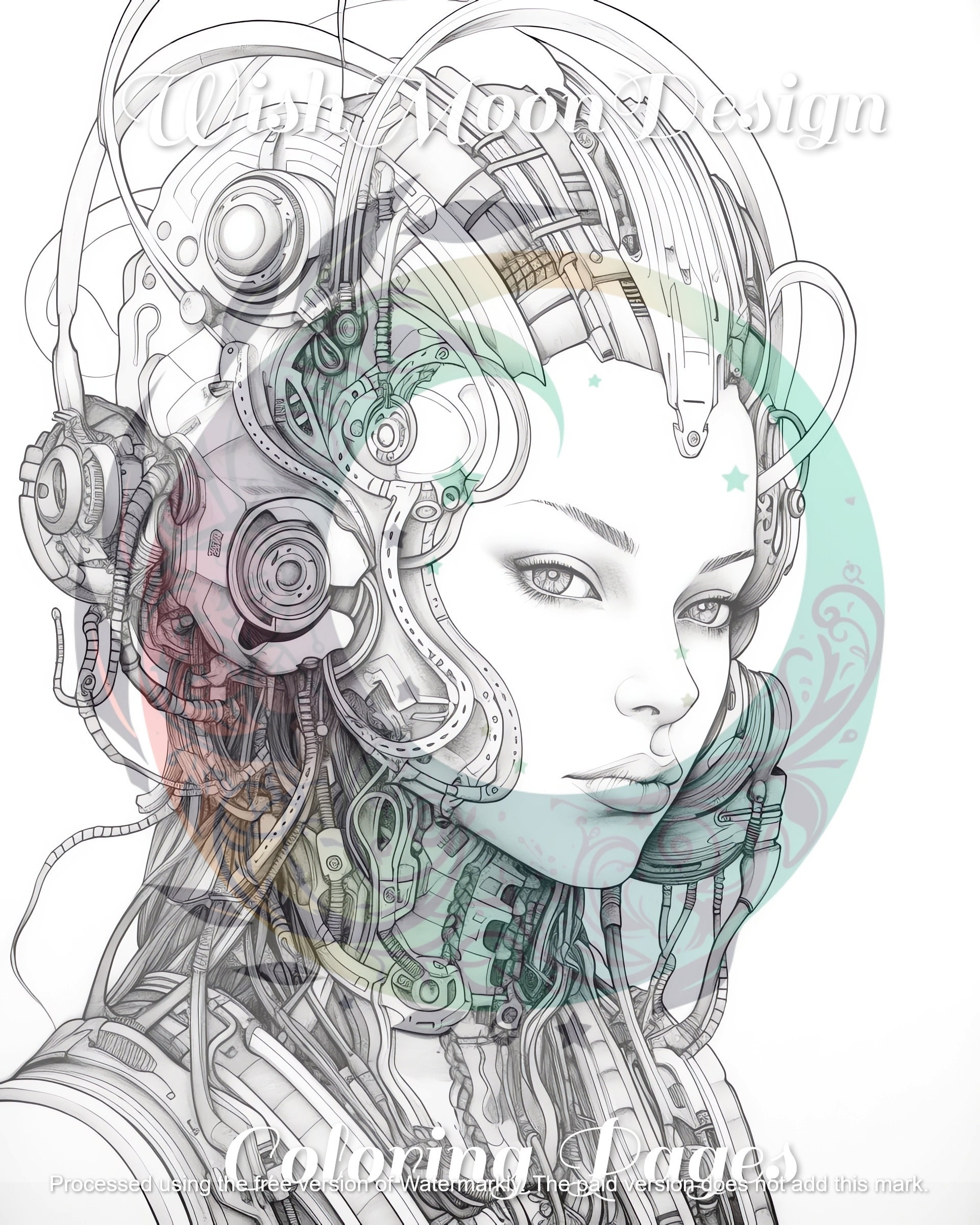 10 Cyborg Women Coloring Pages Synthetic Female Sci-fi Art - Etsy