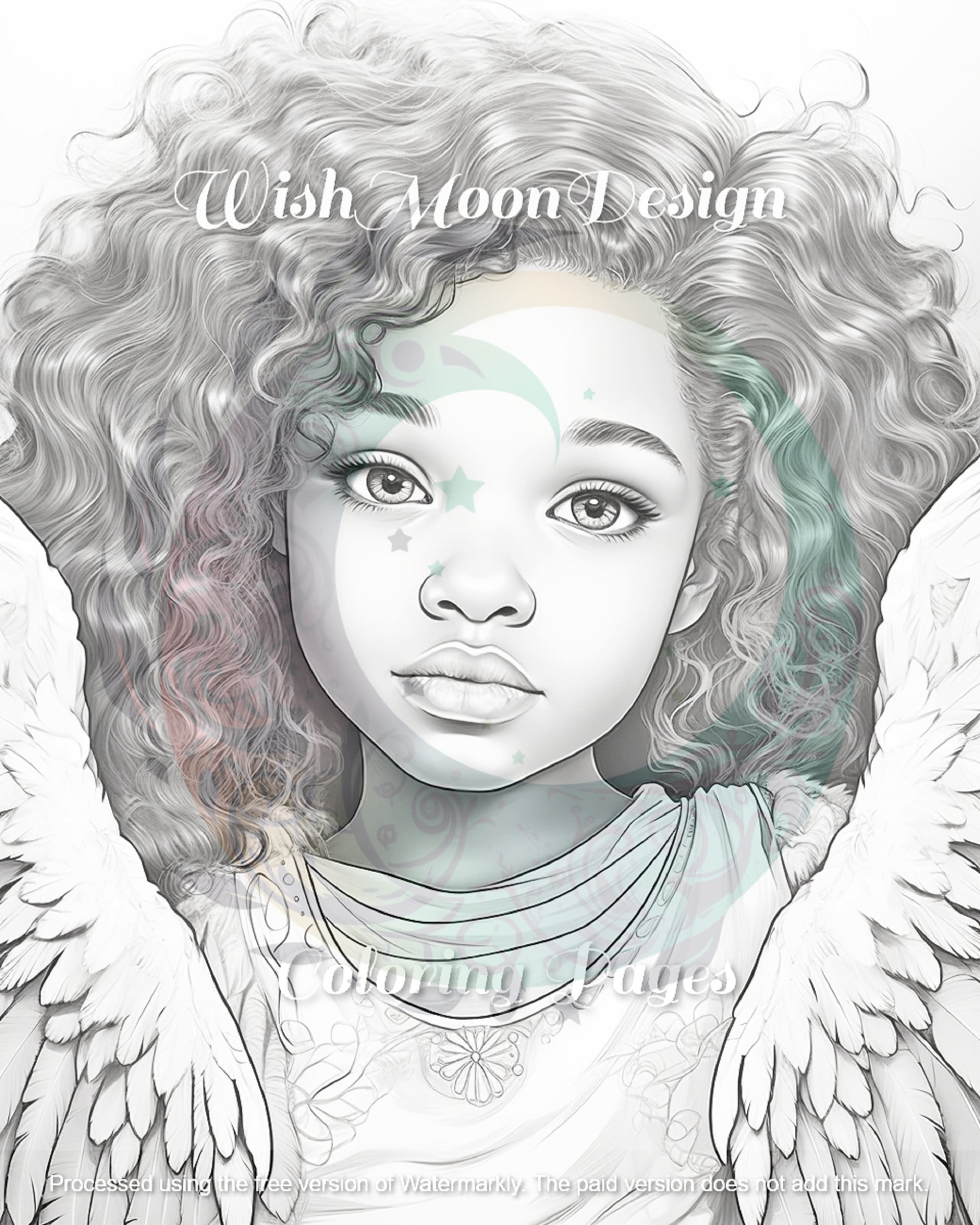 30 Black Angles Coloring Pages, Afrocentric, Celestial, Fantasy, Fairy ...