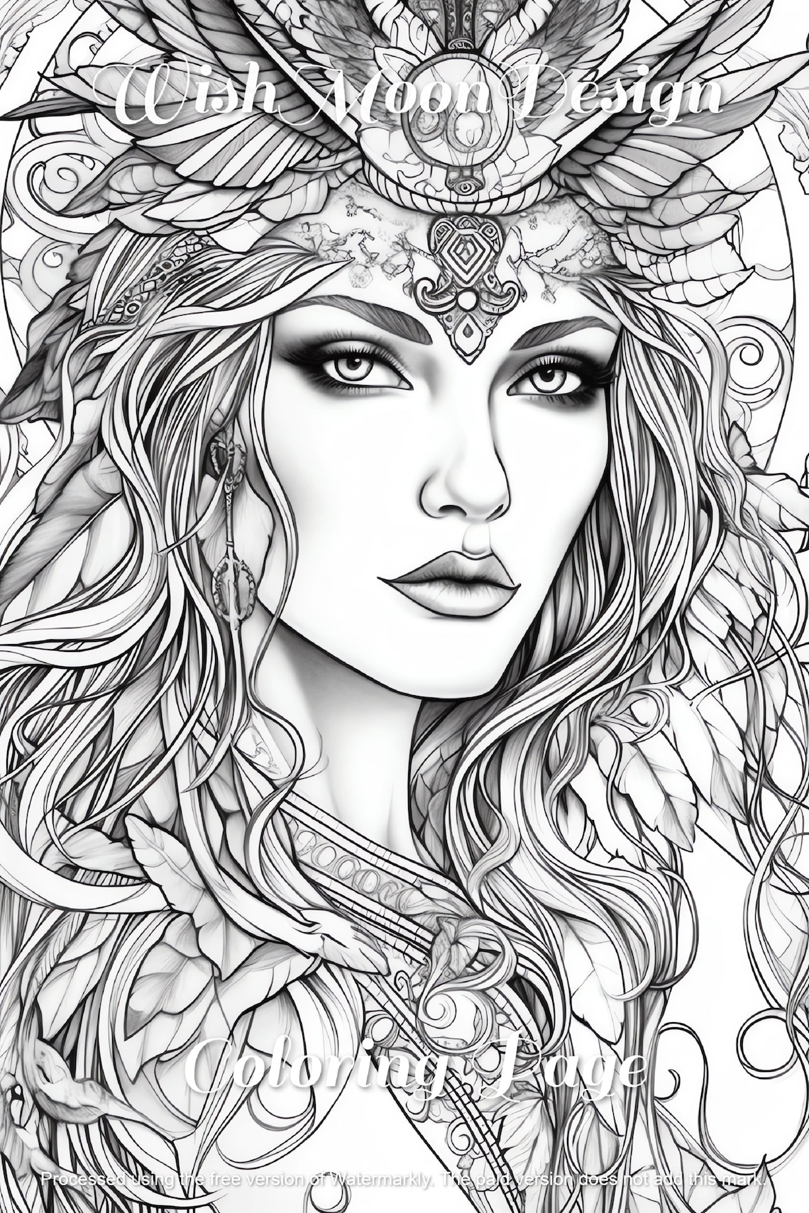 Nyx Goddess Mythological Coloring Book, Fantasy, Celestial Beauty ...