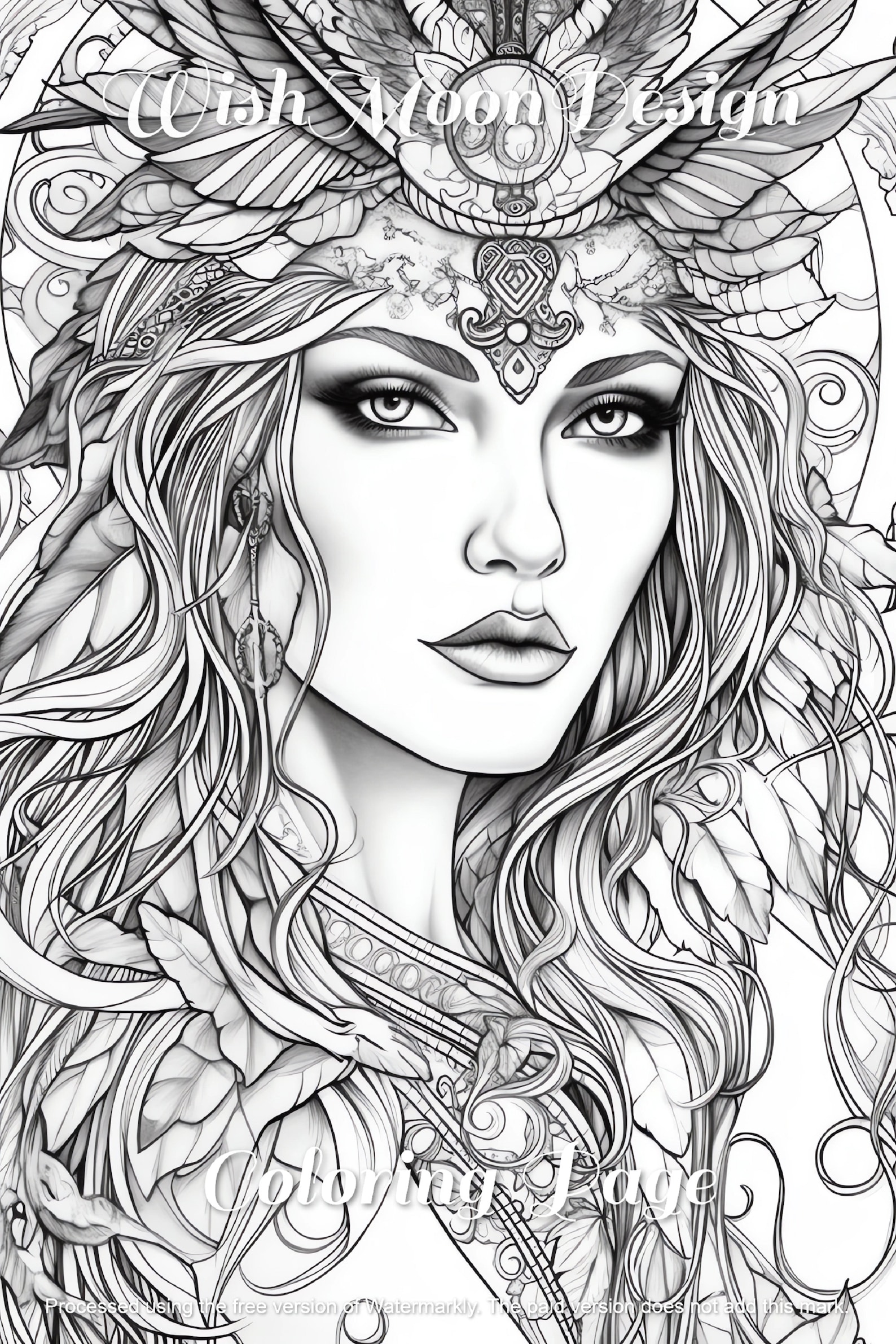 Nyx Goddess Mythological Coloring Book, Fantasy, Celestial Beauty ...