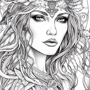 Nyx Goddess Mythological Coloring Book, Fantasy, Celestial Beauty ...