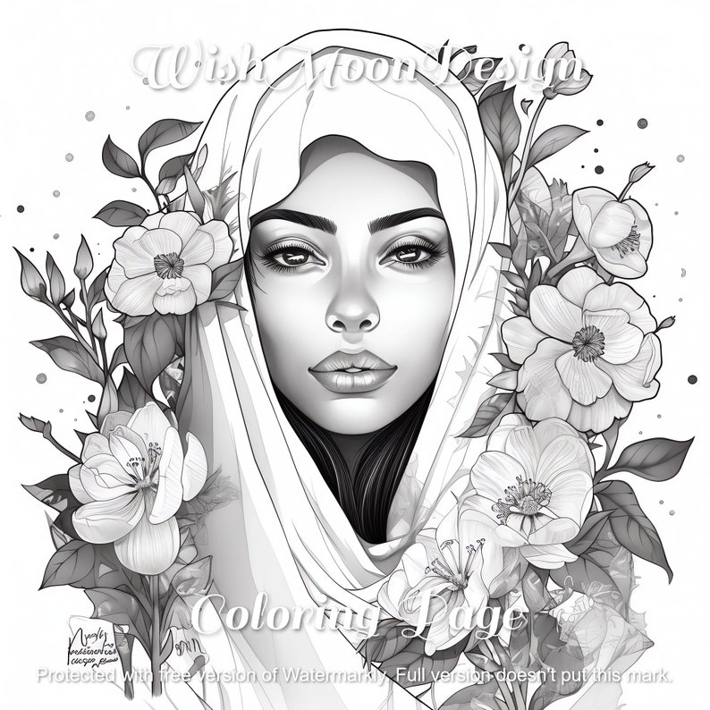 30 Muslim Women Coloring Pages, Islamic Art, Inspirational, Modesty ...