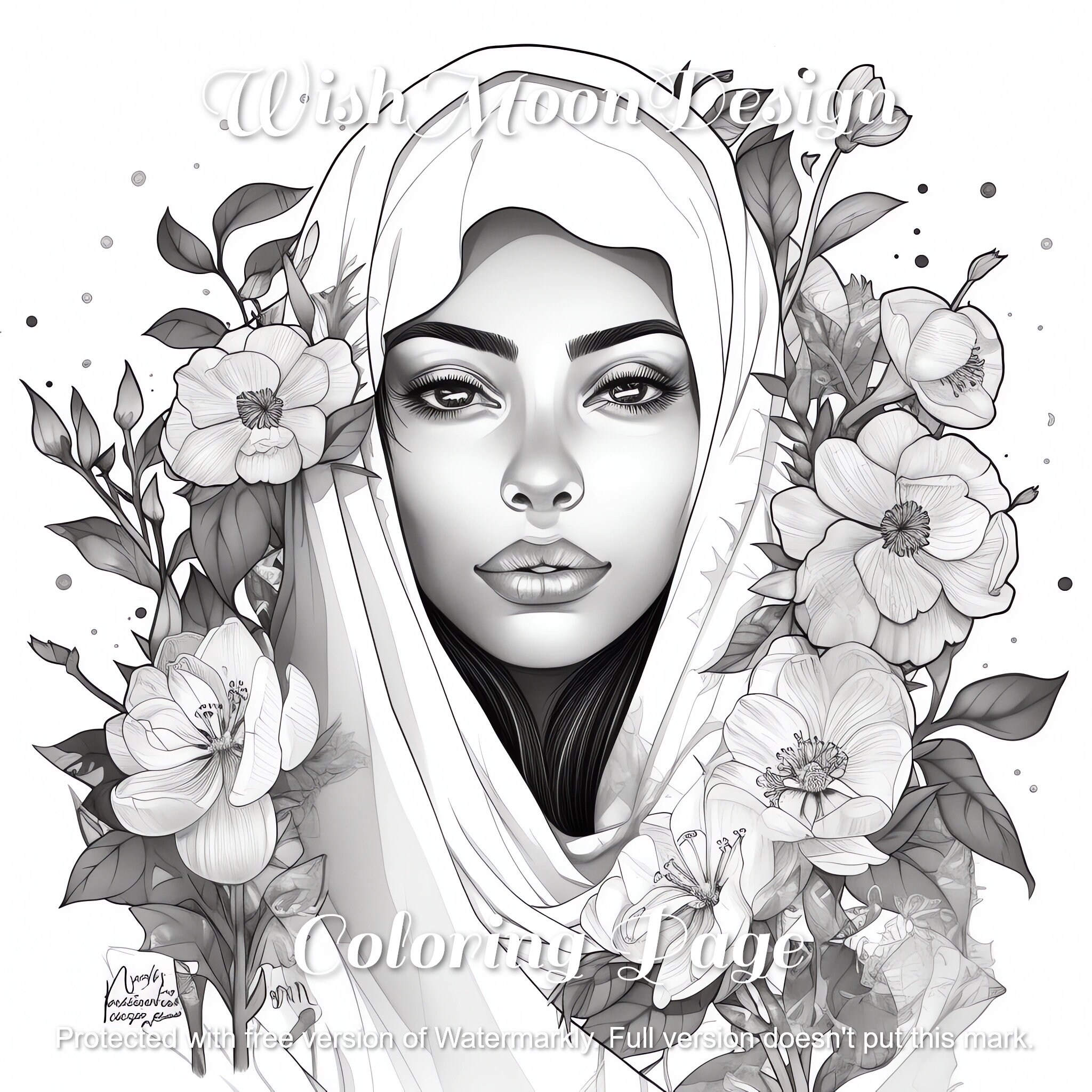 30 Muslim Women Coloring Pages, Islamic Art, Inspirational, Modesty ...