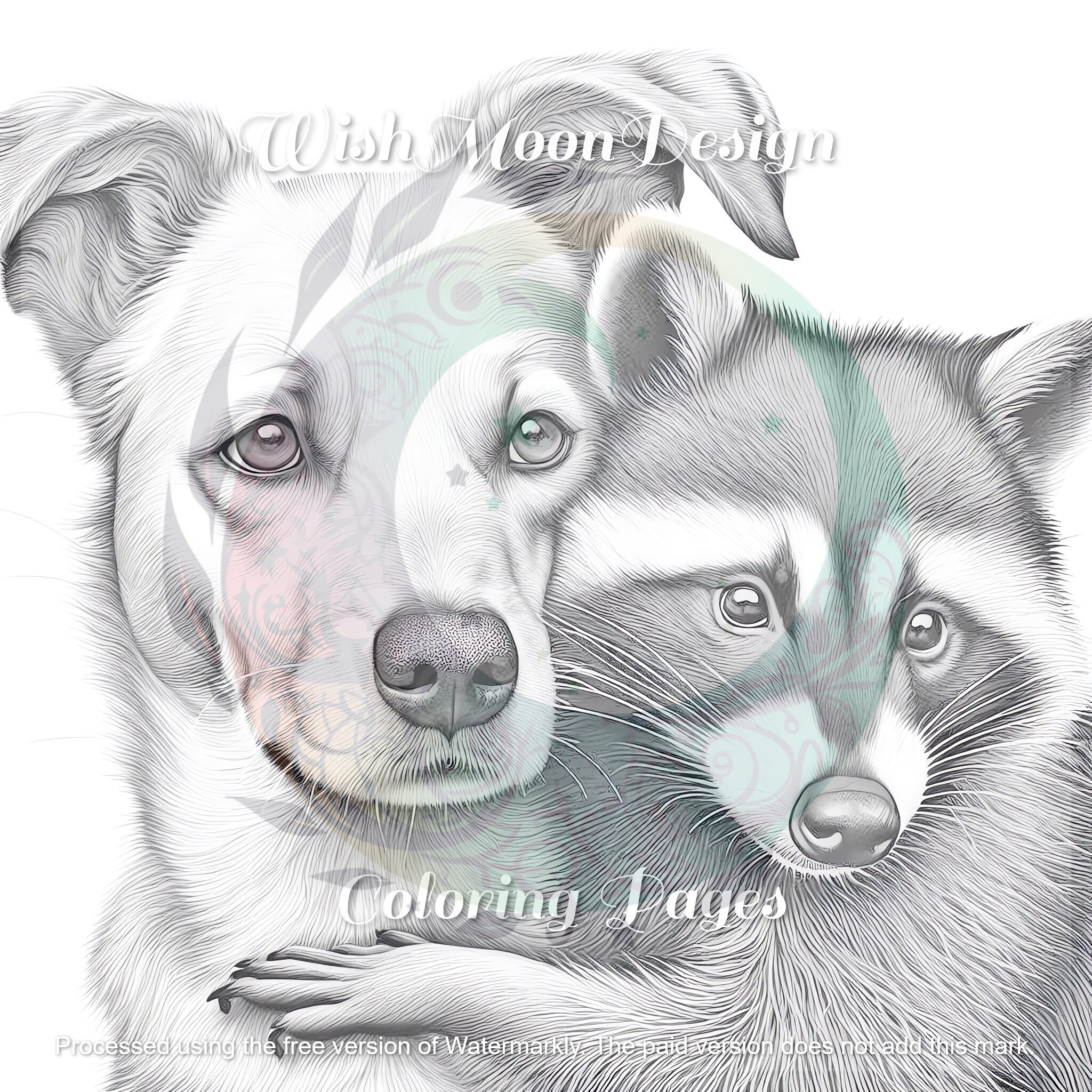30 Animal Love Coloring Book, Cute Animals, Realistic Wildlife, Instant ...