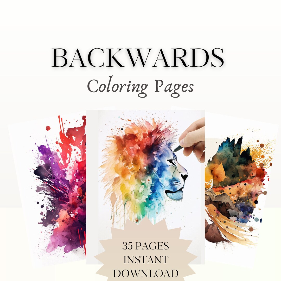 Backwards Coloring Book Reverse Coloring Retro Watercolor - Etsy