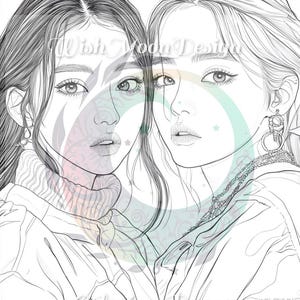 35 Coloring Pages Bundle Kpop Girl Fashion, Kpop Inspired Girl, K-pop ...