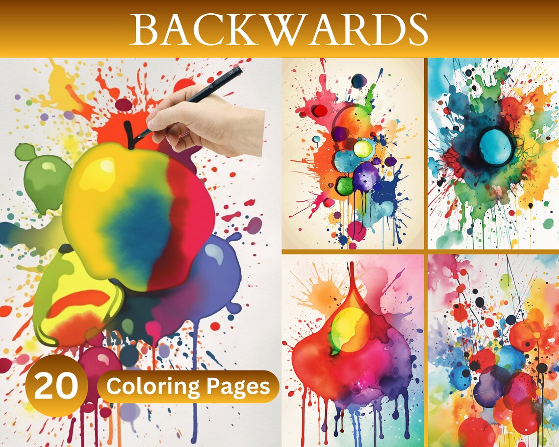 20 Backwards Coloring Pages, Reverse Coloring, Watercolors, Pastel ...