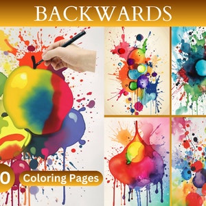 20 Backwards Coloring Pages, Reverse Coloring, Watercolors, Pastel ...