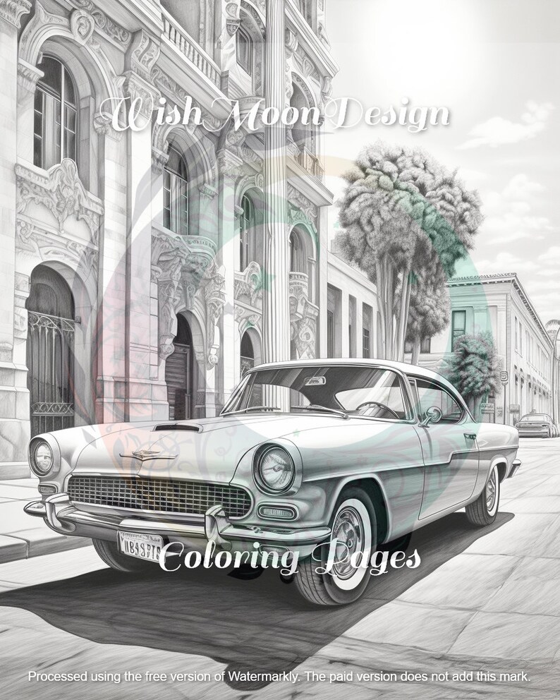 30 Classic American Sports Cars Coloring Pages, Retro Design ...