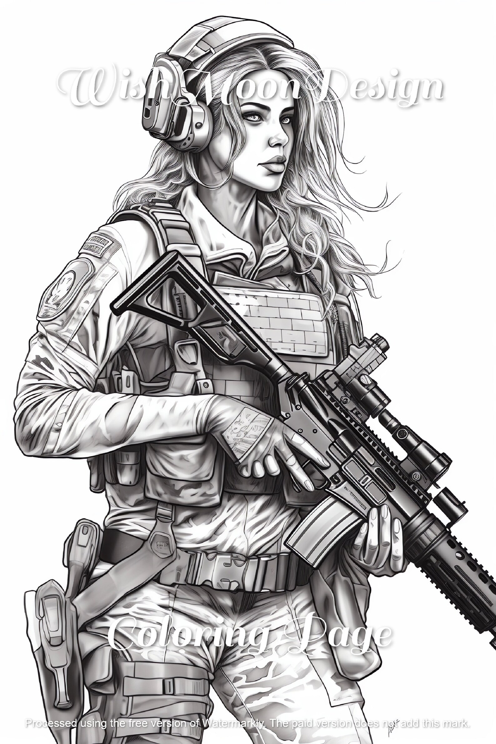 Instant Download - 25 Women in Combat Military Coloring Pages, Strong ...