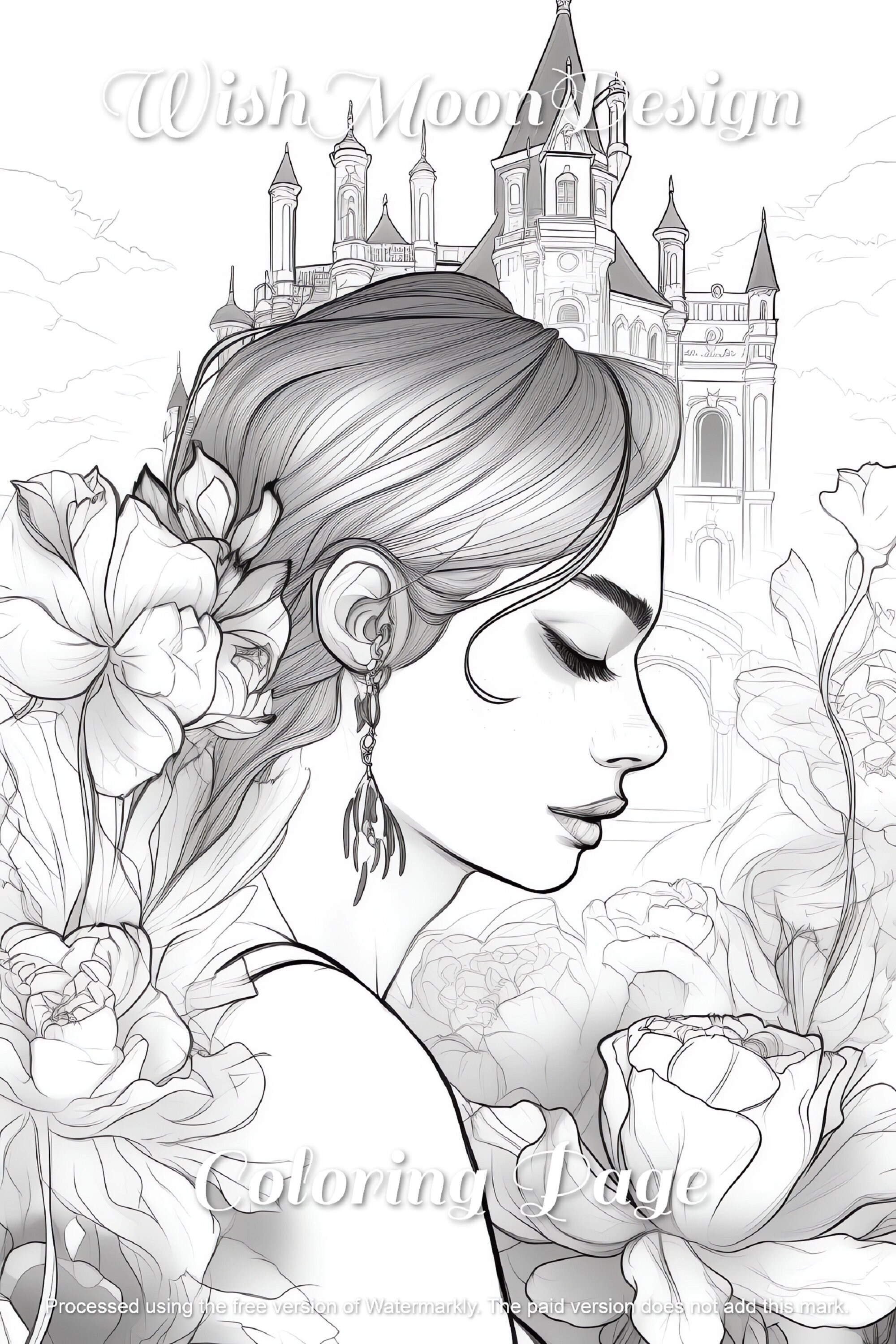 25 Fairies Flowers & Castles Coloring Book Fantasy Fairy - Etsy