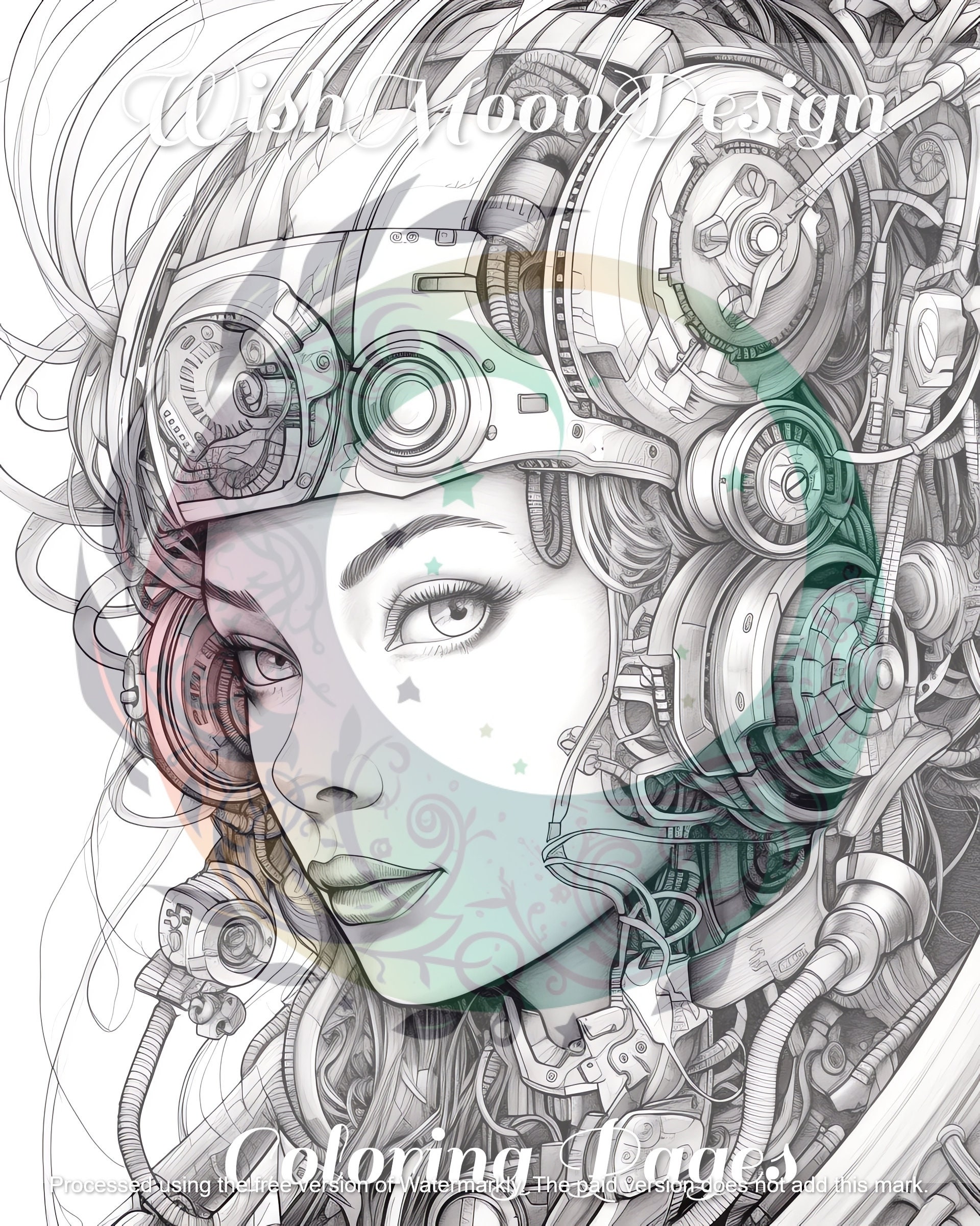 10 Cyborg Women Coloring Pages Synthetic Female Sci-fi Art - Etsy
