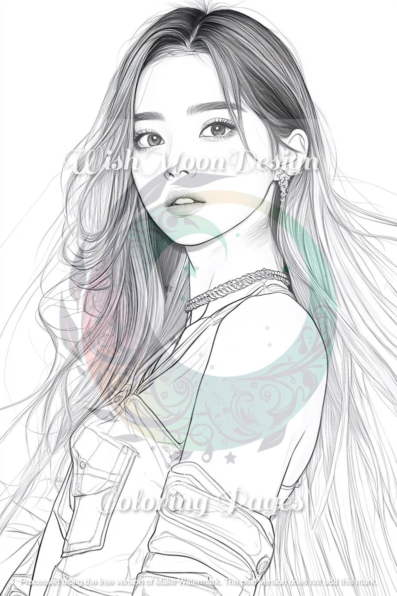 35 Coloring Pages Bundle Kpop Girl Fashion, Kpop Inspired Girl, K-pop ...