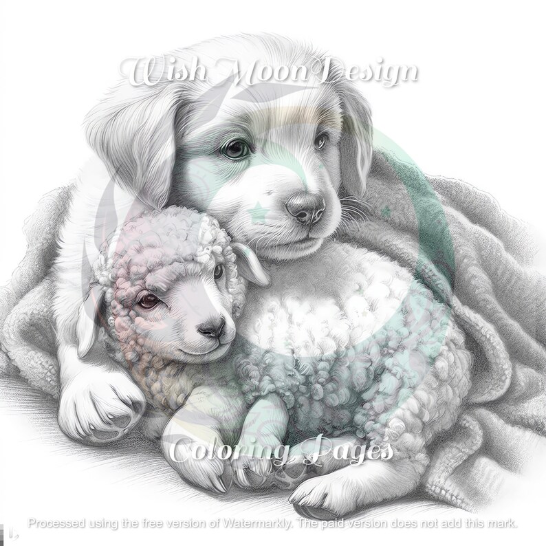 30 Animal Love Coloring Book, Cute Animals, Realistic Wildlife, Instant ...