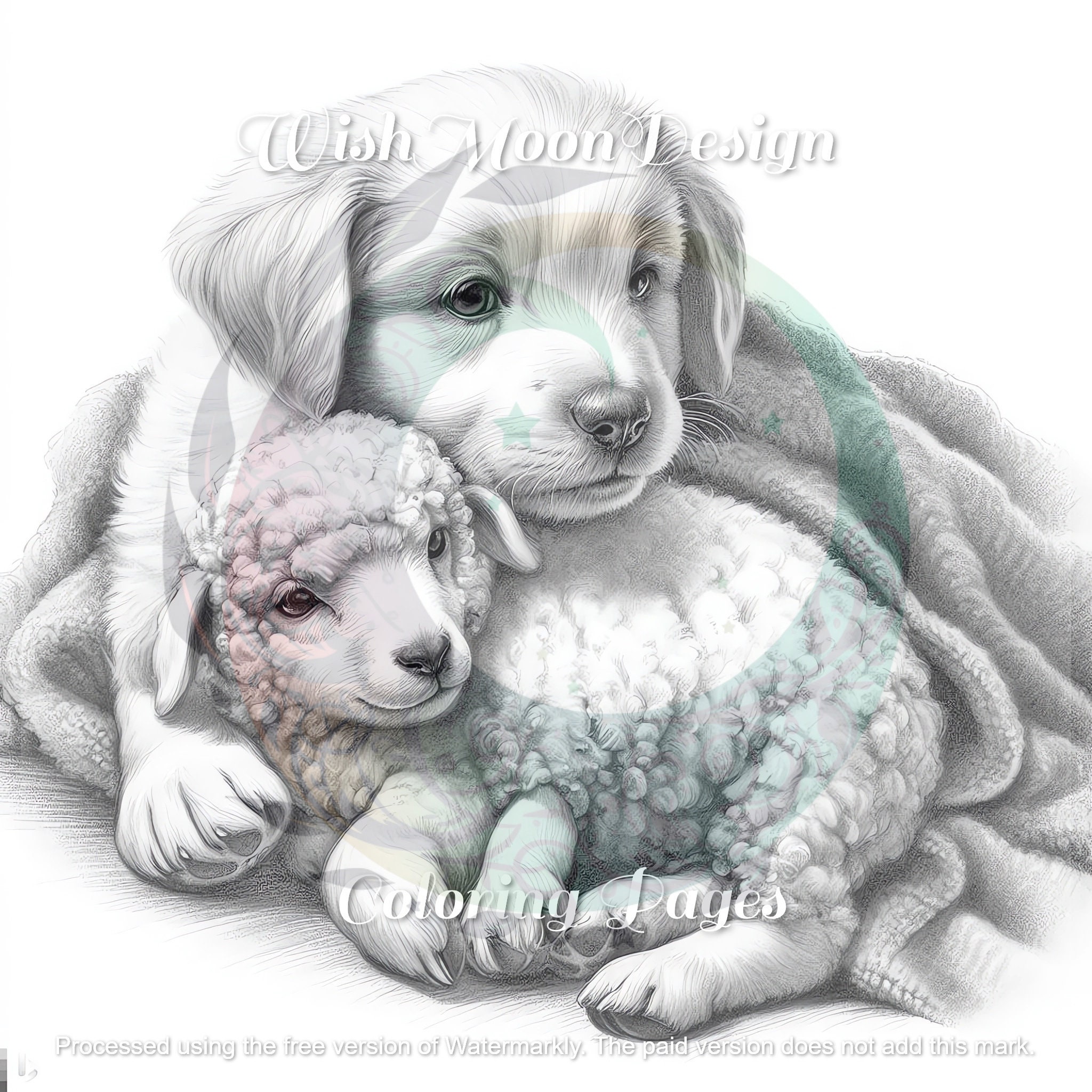 30 Animal Love Coloring Book, Cute Animals, Realistic Wildlife, Instant ...