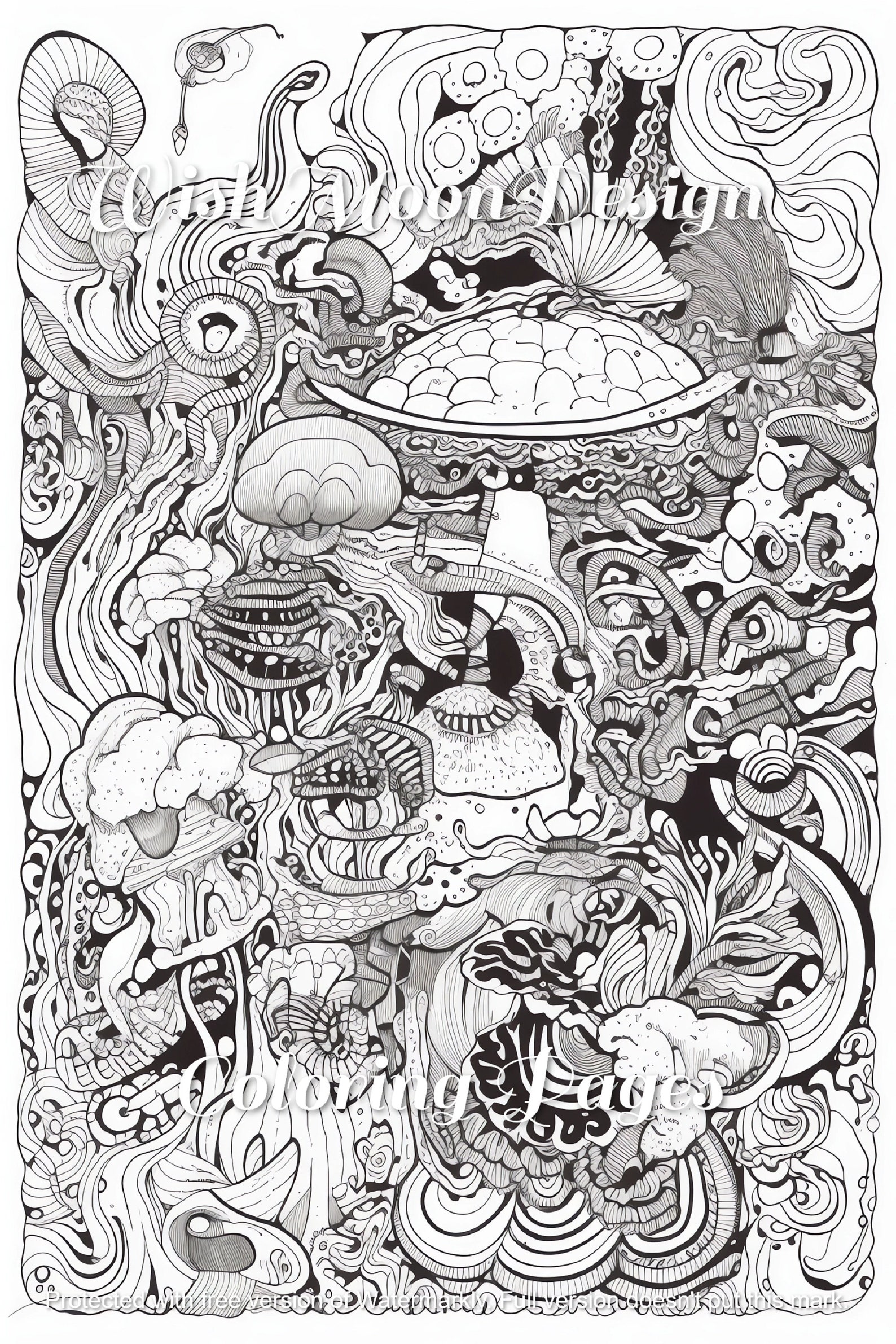 30 Psychedelic Retro Coloring Book, 1970s Stoner Hippie, Groovy ...