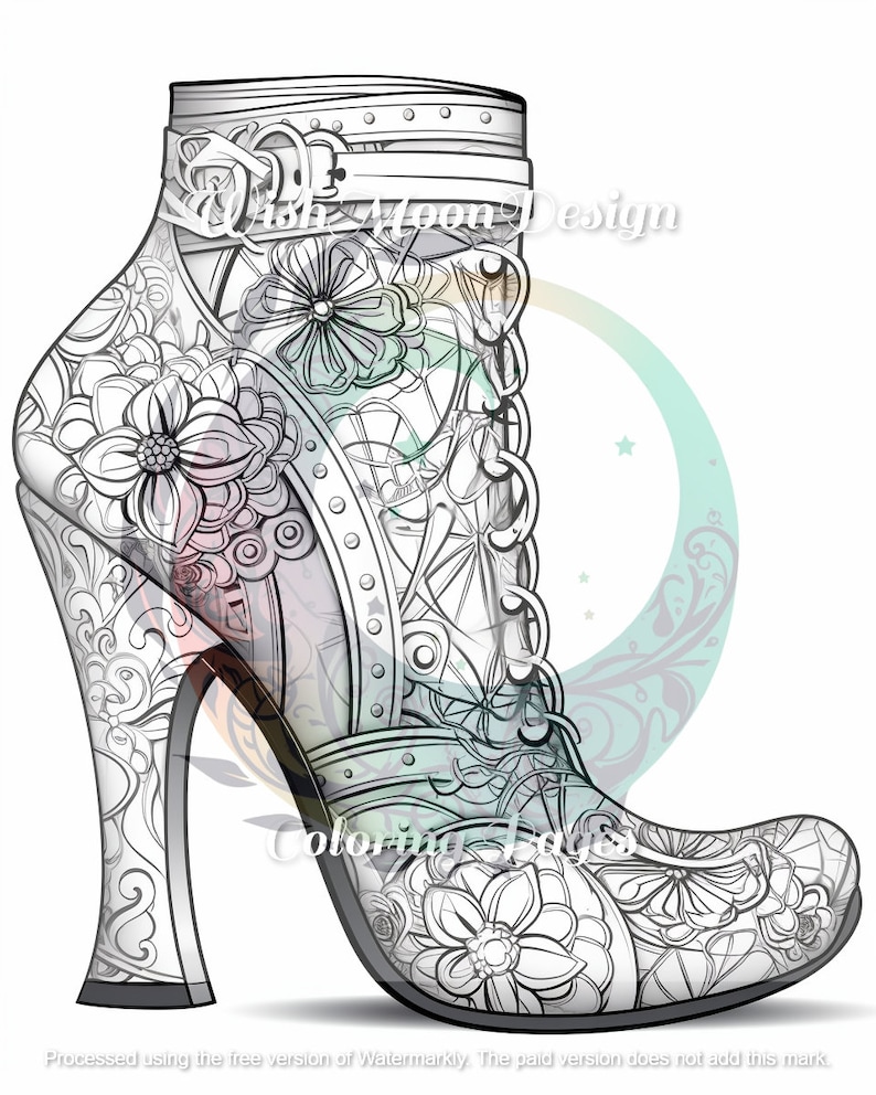15 Women Shoes Coloring Pages, Shoes Fashion, Shoe Art, High Heels ...