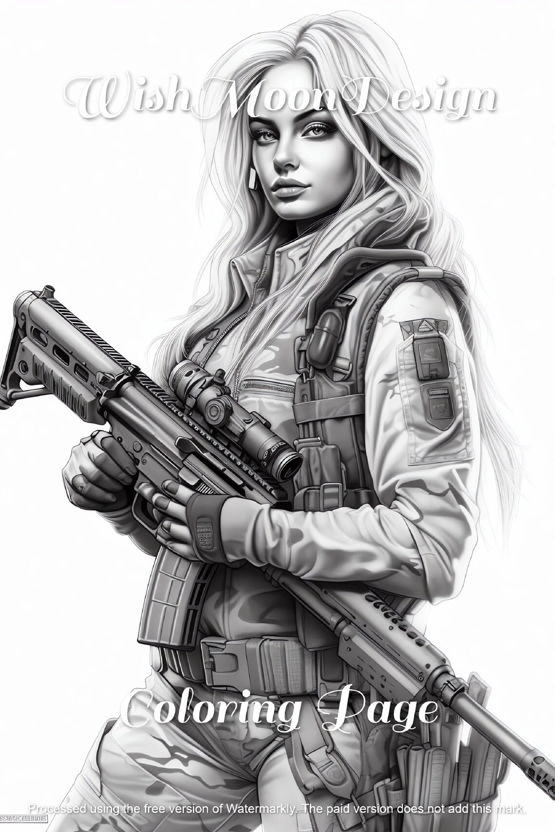 Instant Download - 25 Women in Combat Military Coloring Pages, Strong ...