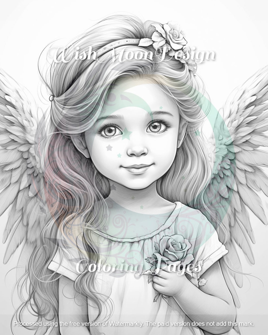 30 Baby Angel Coloring Pages Fantasy Fairy Wings Magical - Etsy