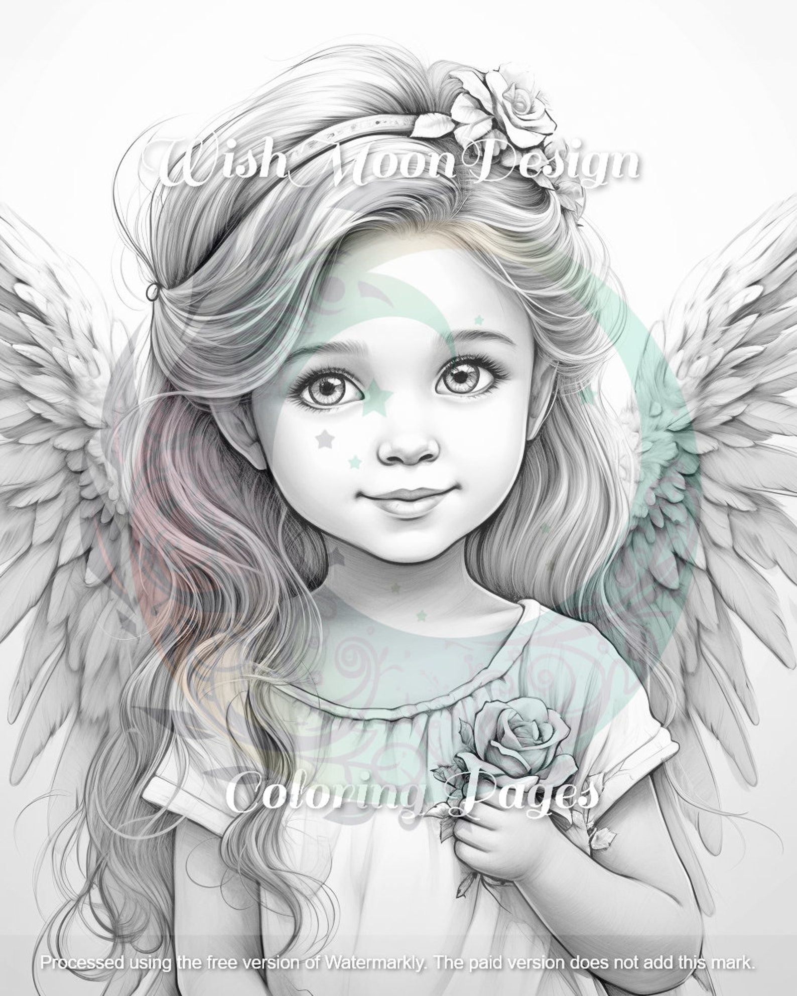 30 Baby Angel Coloring Pages Fantasy Fairy Wings Magical - Etsy