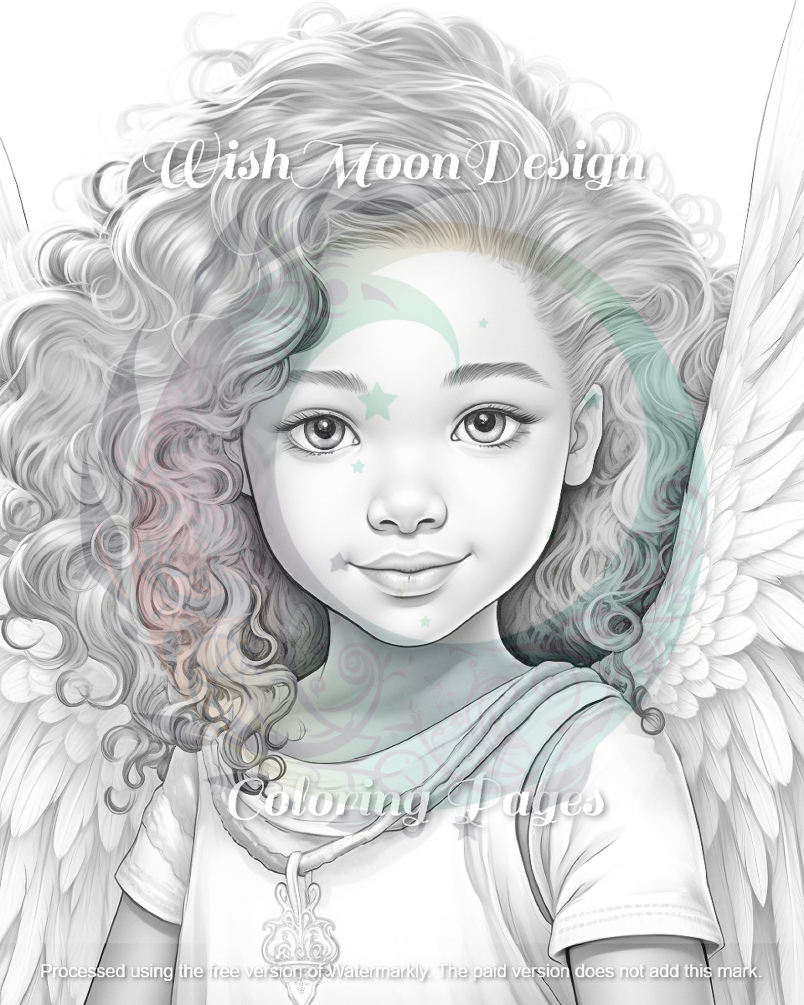 30 Black Angles Coloring Pages, Afrocentric, Celestial, Fantasy, Fairy ...