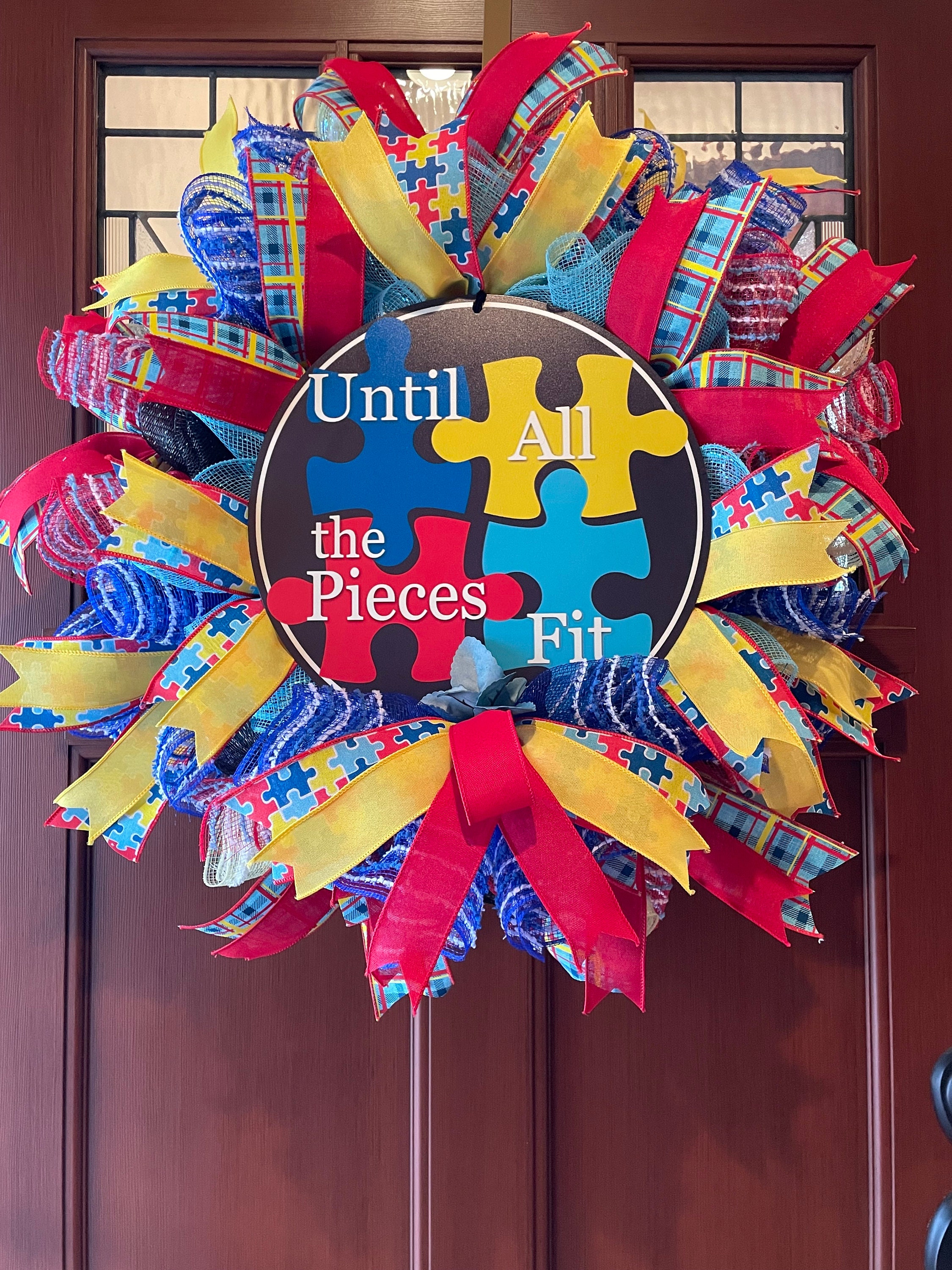 Autism Wreath, Autism Awareness Wreath, Autism Front Door Wreath ...