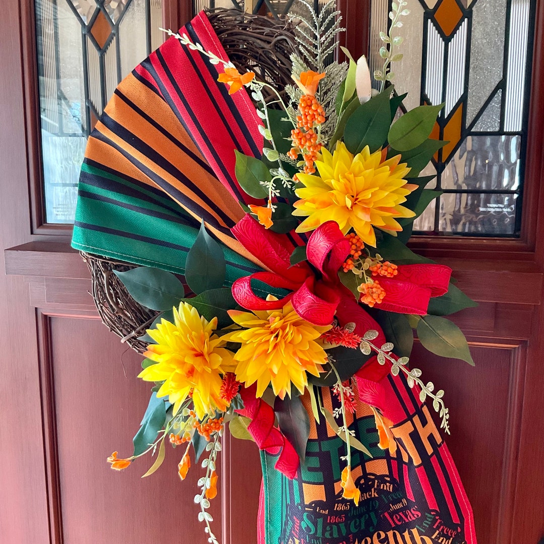 Juneteenth Wreath, Black Pride Wreath, African American Wreath ...