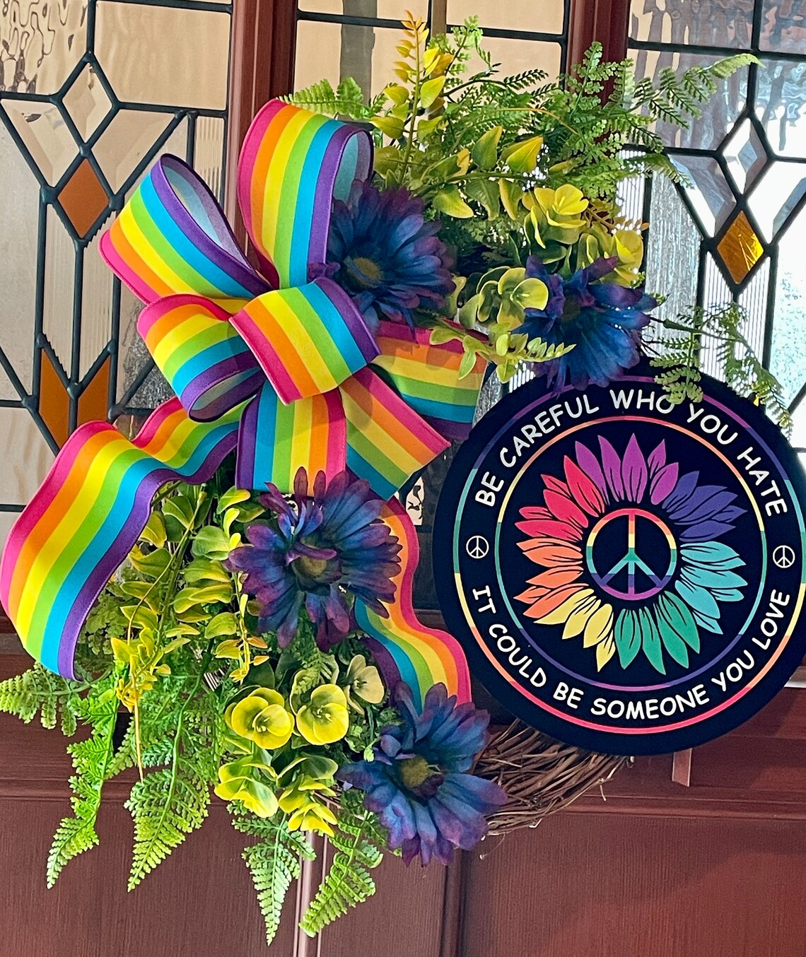 Pride Wreath, LGBTQ Wreath,rainbow Wreath, Gay Pride Wreath, Everyday ...