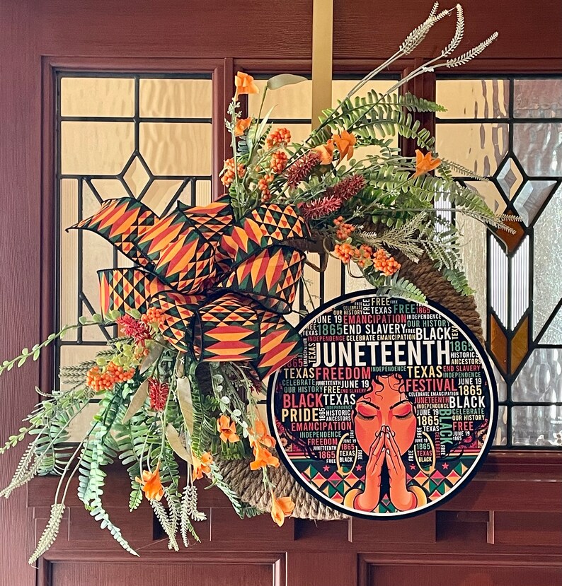 Juneteenth Wreath, Black History Juneteenth Frontdoor Wreath, Black ...