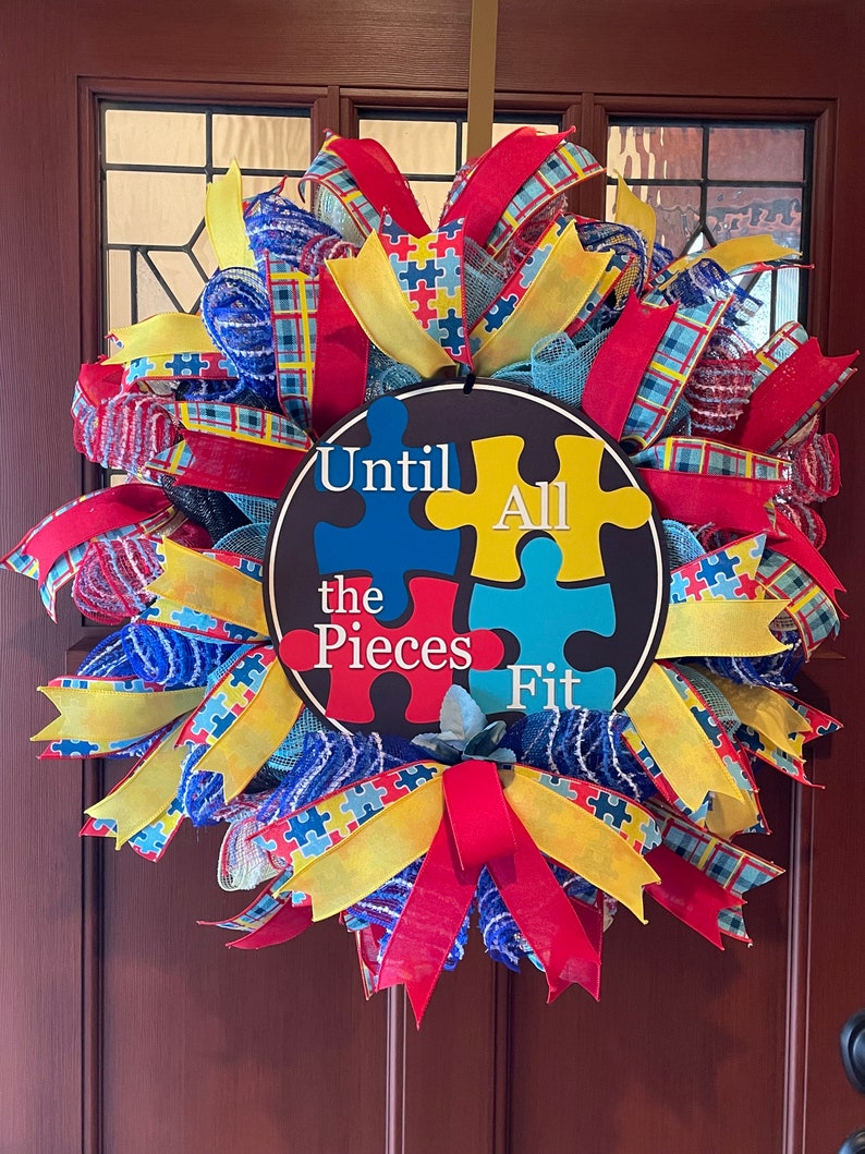 Autism Wreath, Autism Awareness Wreath, Autism Front Door Wreath ...