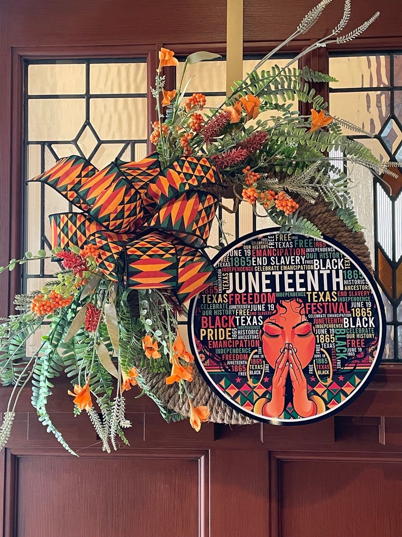 Juneteenth Wreath, Black History Juneteenth Frontdoor Wreath, Black ...