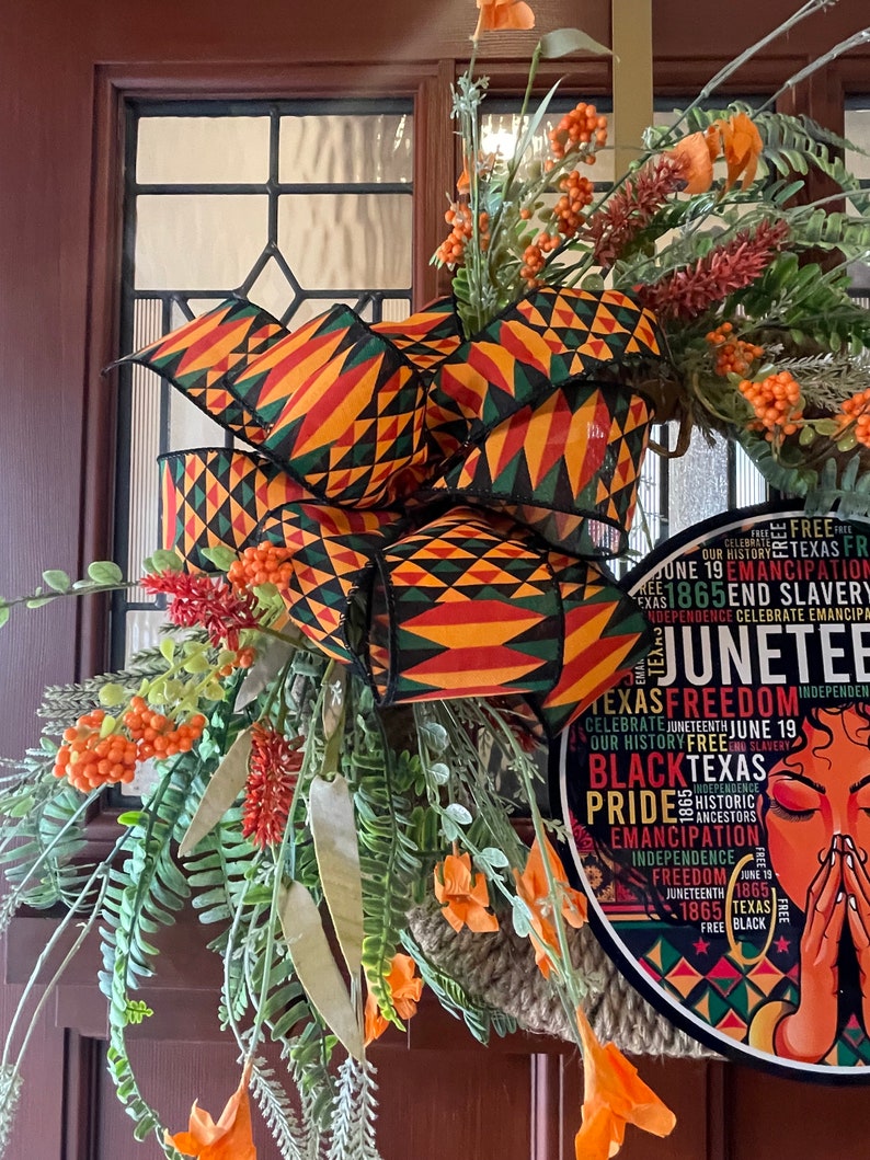 Juneteenth Wreath, Black History Juneteenth Frontdoor Wreath, Black ...