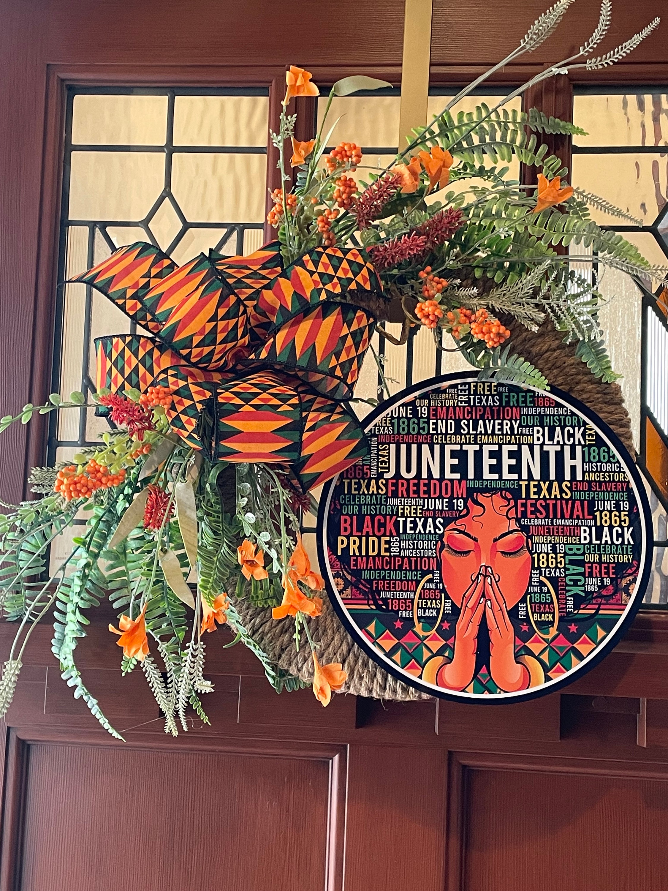 Juneteenth Wreath, Black History Juneteenth Frontdoor Wreath, Black ...