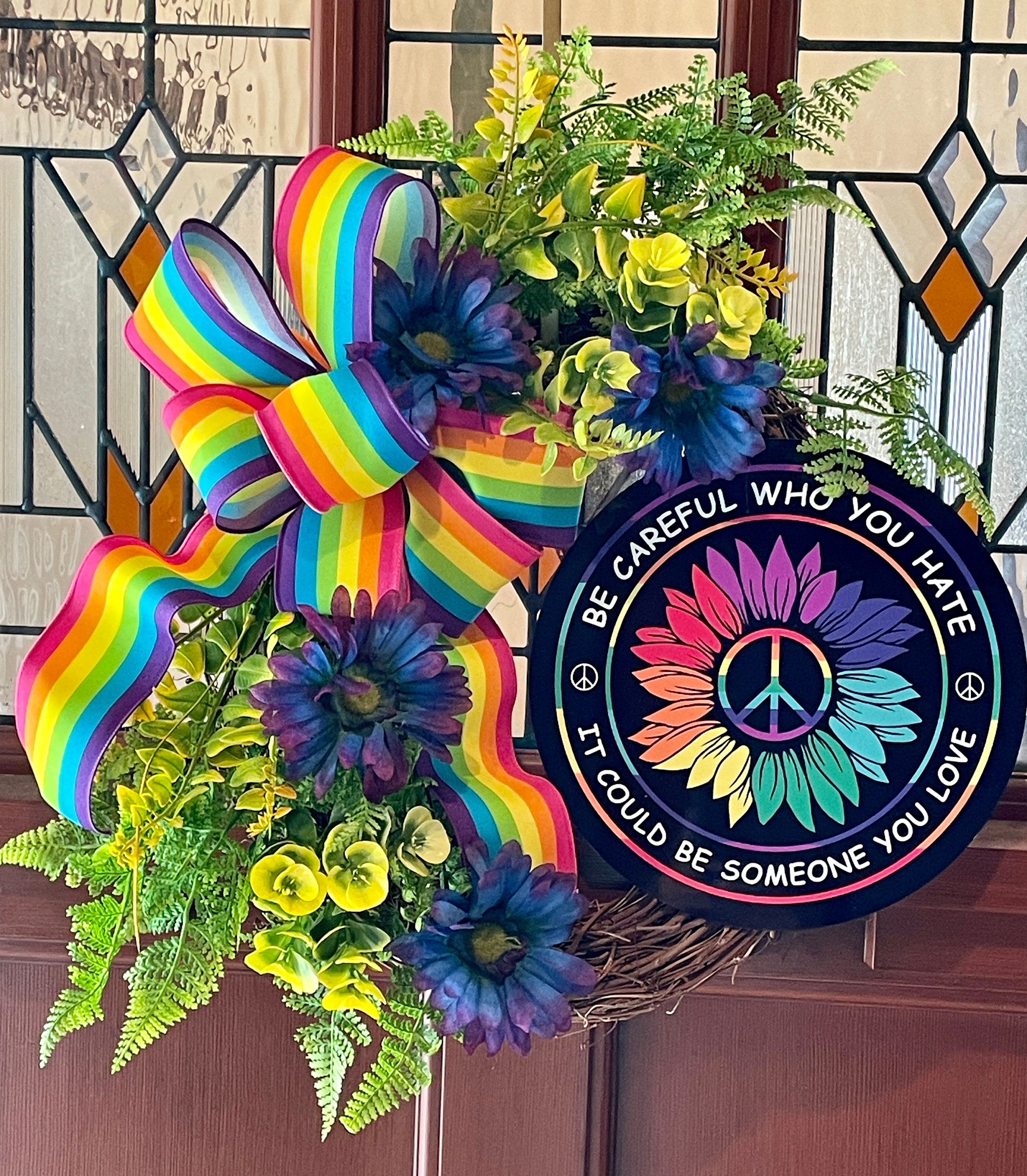 Pride Wreath, LGBTQ Wreath,rainbow Wreath, Gay Pride Wreath, Everyday ...