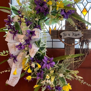 Easter Wreath, Easter Religious Wreath, Spring Easter Wreath, Spring ...