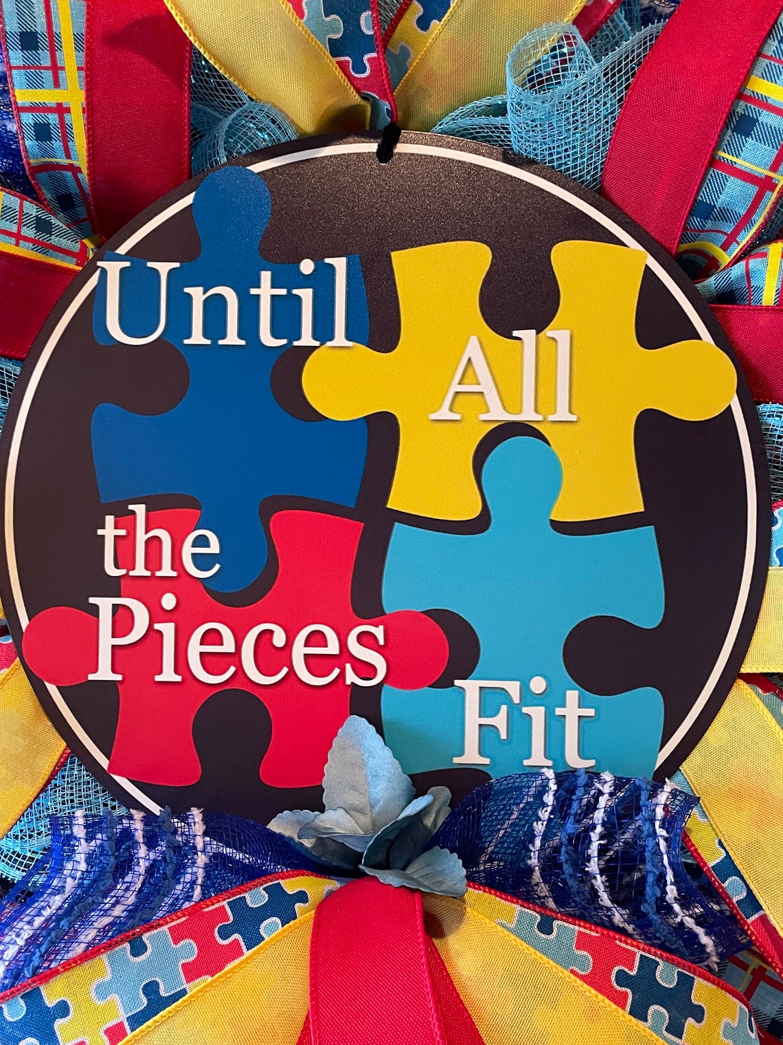 Autism Wreath, Autism Awareness Wreath, Autism Front Door Wreath ...