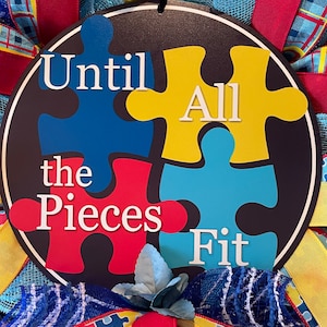 Autism Wreath, Autism Awareness Wreath, Autism Front Door Wreath ...